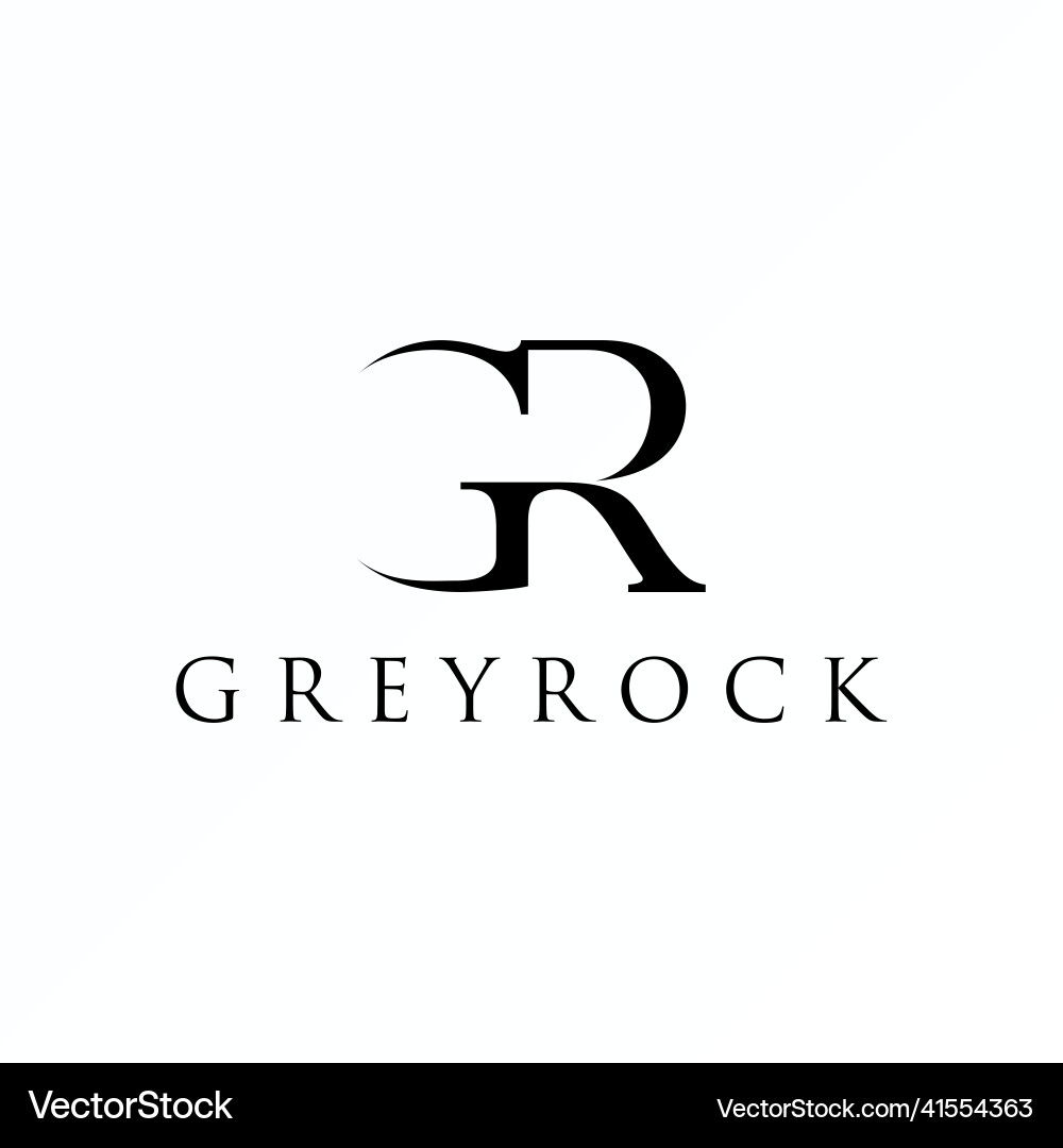 Letter gr serif font in merging logo design Vector Image