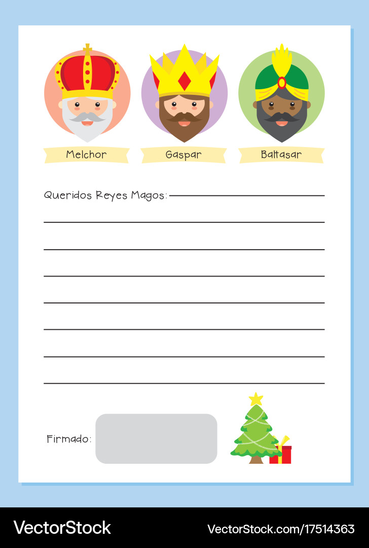 Letter to the three kings Royalty Free Vector Image