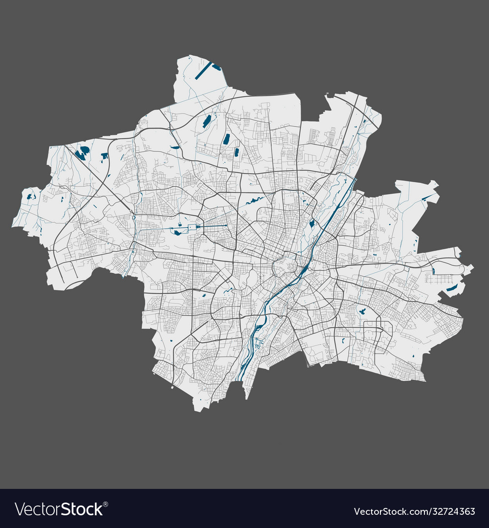 Munich map detailed city poster Royalty Free Vector Image