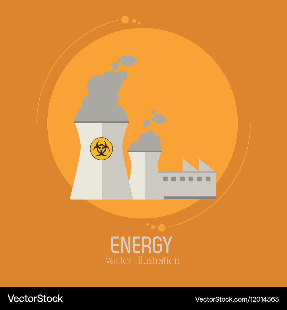 Nuclear power energy plant building Royalty Free Vector