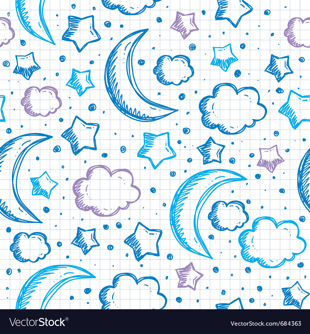 Pattern with night sky Royalty Free Vector Image