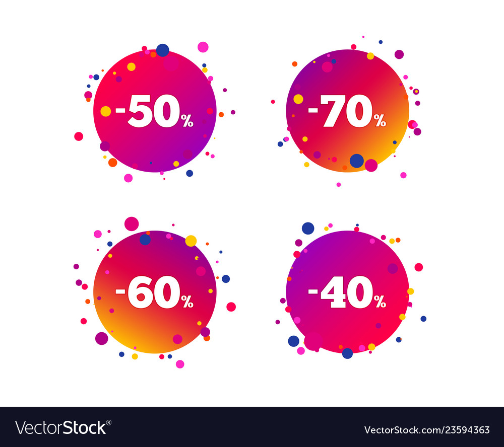 Sale discount icons special offer price signs Vector Image