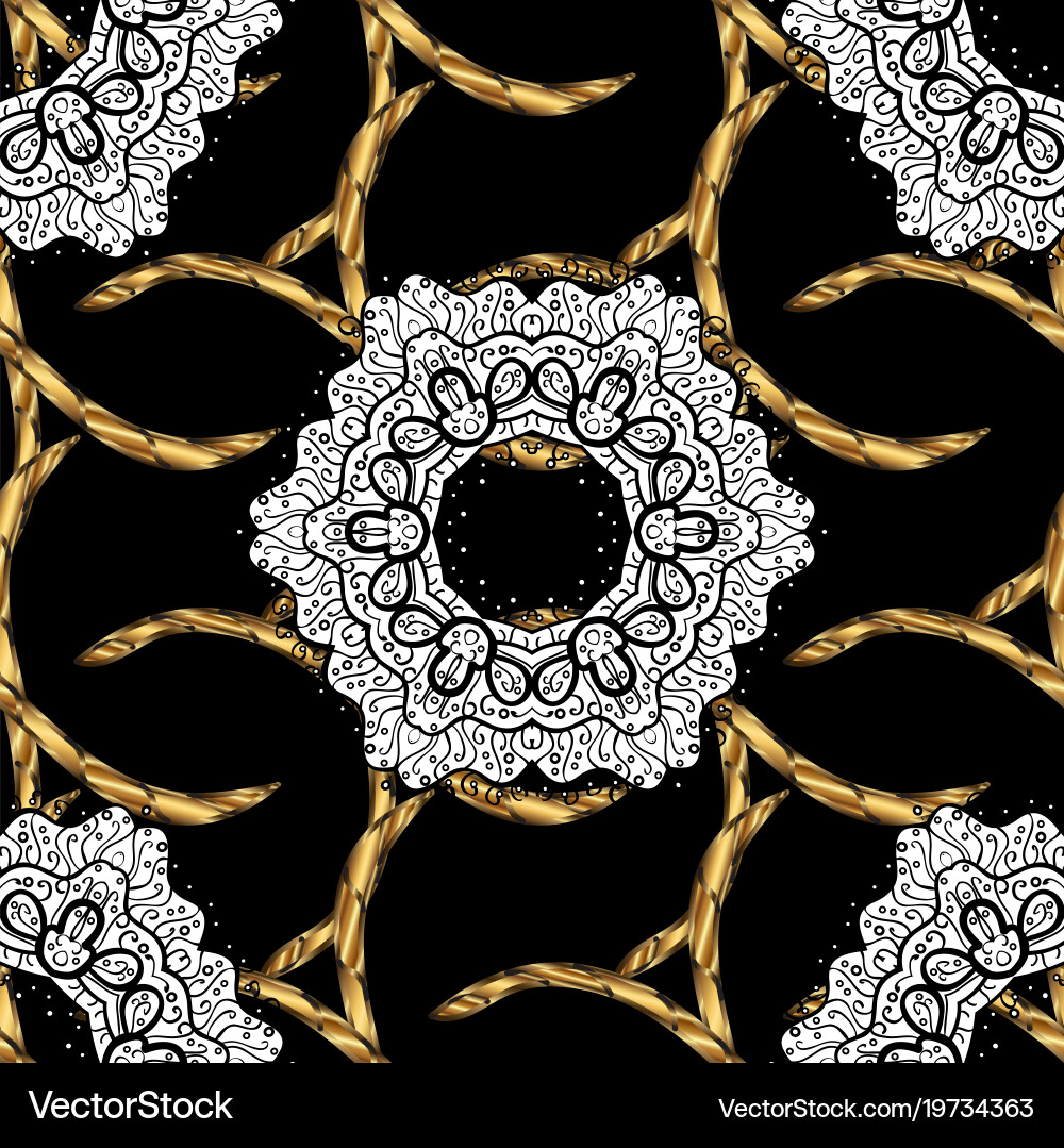 Seamless pattern golden elements gold template Vector Image