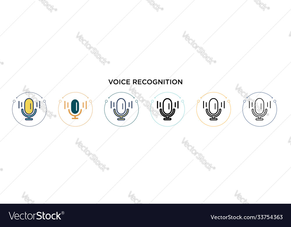 Voice recognition icon in filled thin line Vector Image