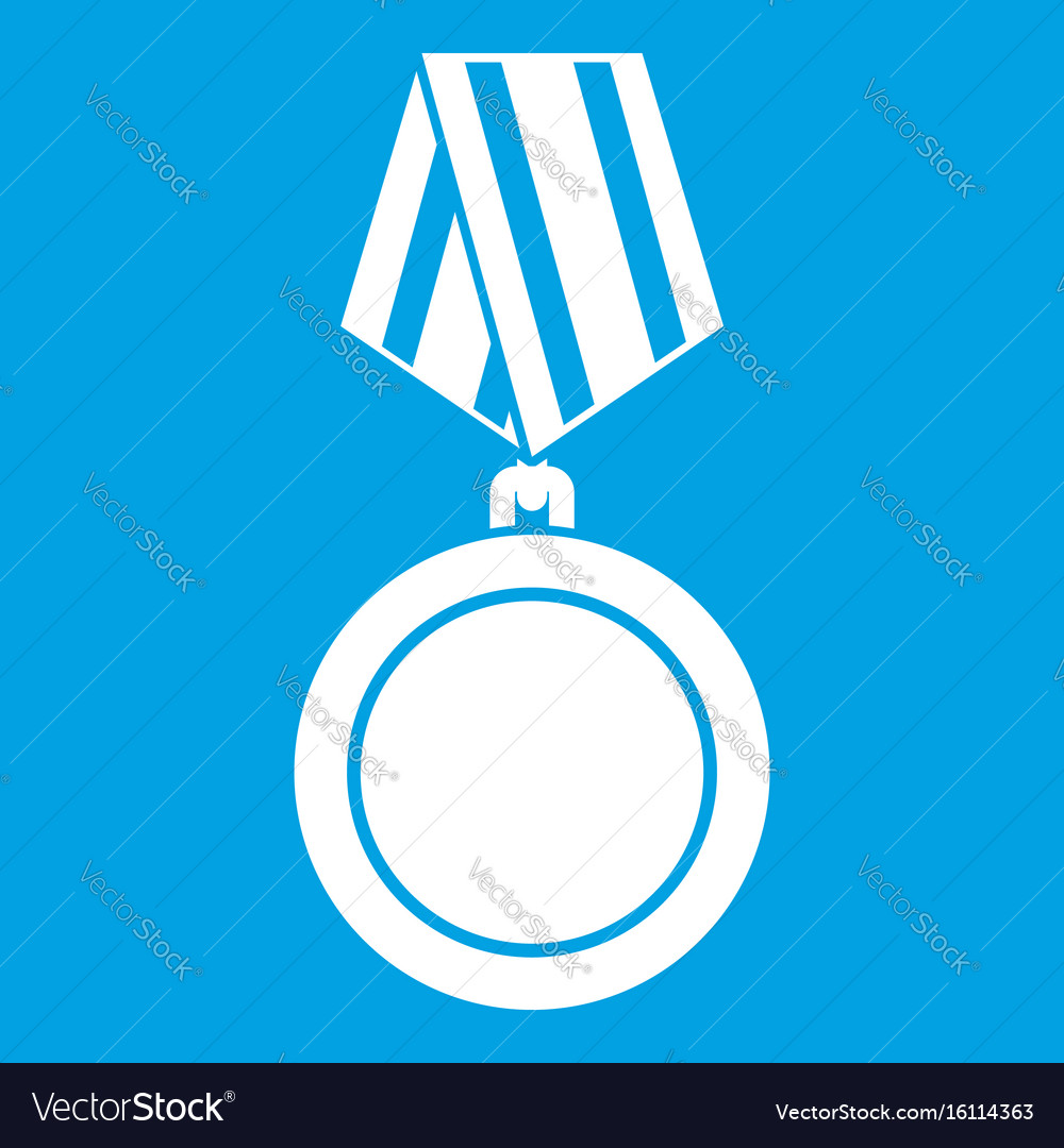 Winning medal icon white Royalty Free Vector Image Winning medal icon white Royalty Free Vector Image