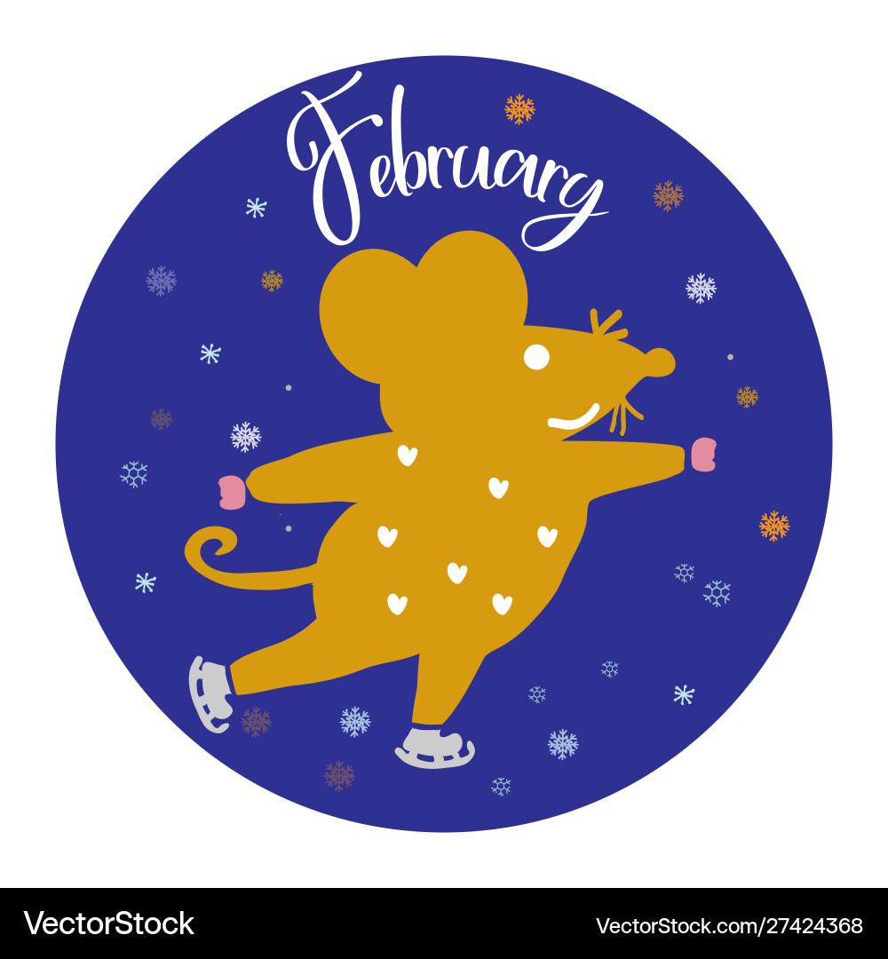 2020 calendar dedicated to year mouse Royalty Free Vector