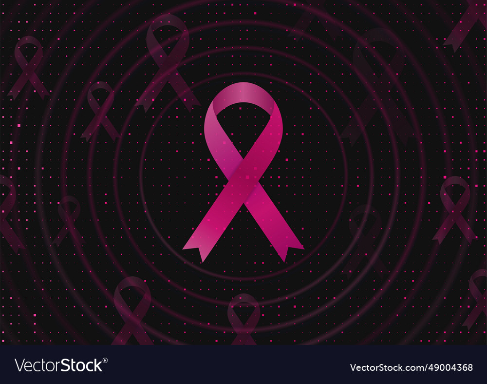 Breast cancer awareness month pink ribbon tape Vector Image