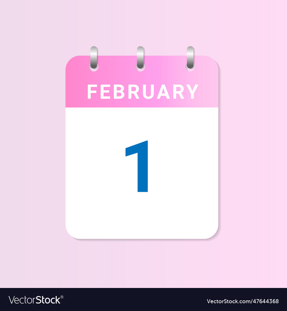 Day of 1st february daily calendar of january Vector Image