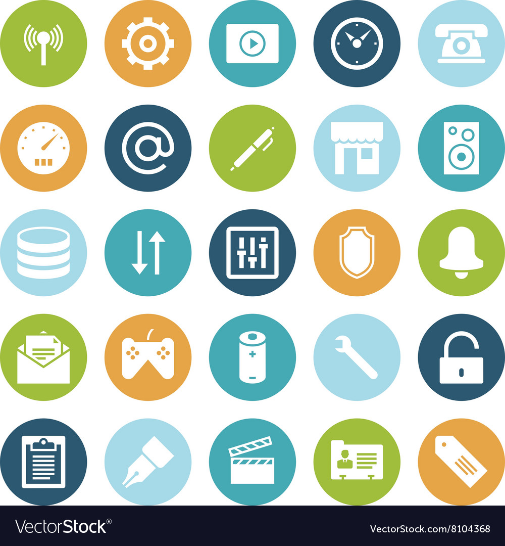 Flat design icons for user interface Royalty Free Vector
