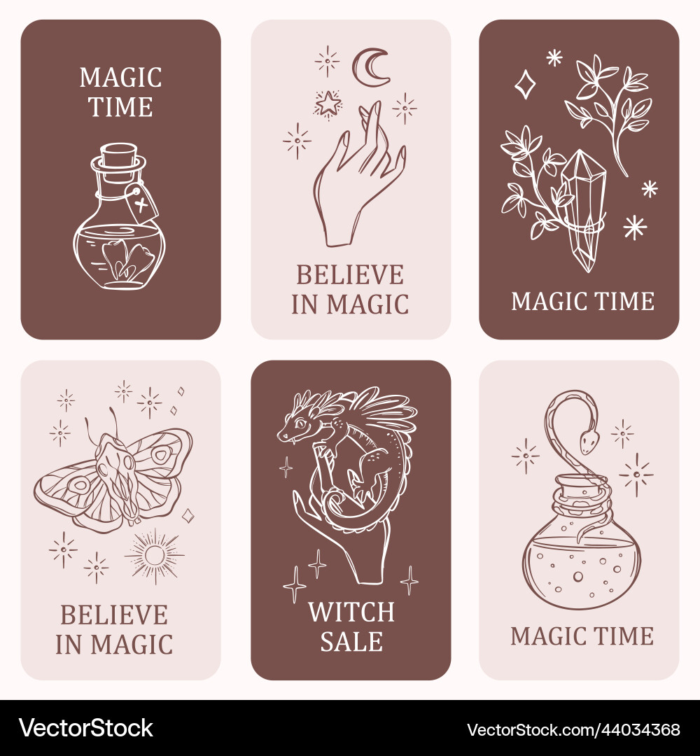Mystical templates esoteric occult astrology Vector Image