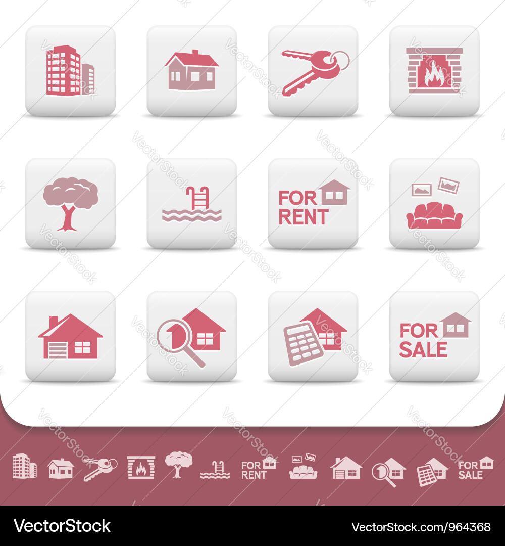 Professional real estate icons Royalty Free Vector Image