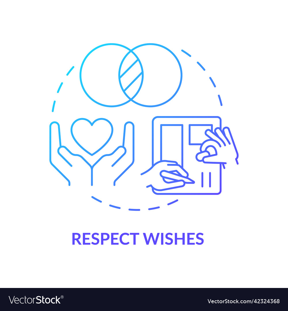 Respect wishes blue gradient concept icon Vector Image Respect wishes blue gradient concept icon Vector Image