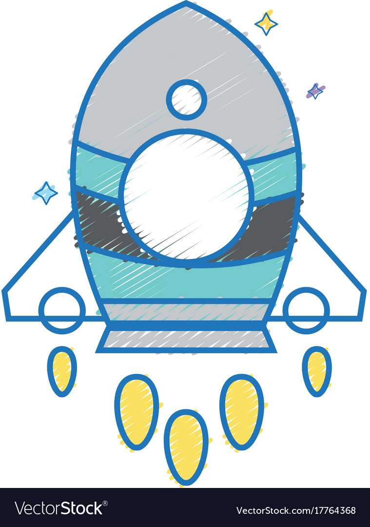 Rocket technology object to explore galaxy Vector Image