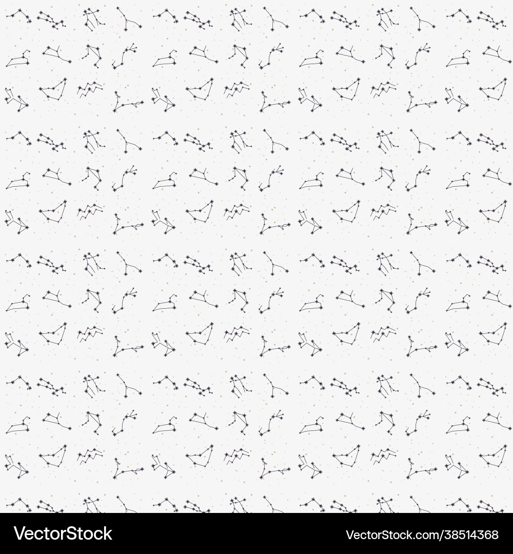 Seamless pattern constellation signs Royalty Free Vector