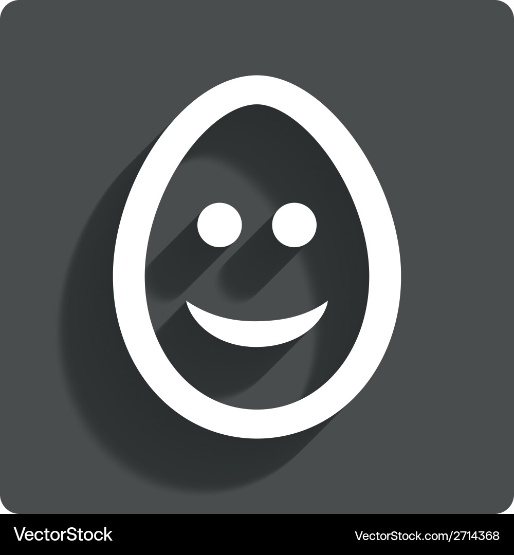 Smile egg face sign icon smiley symbol Royalty Free Vector