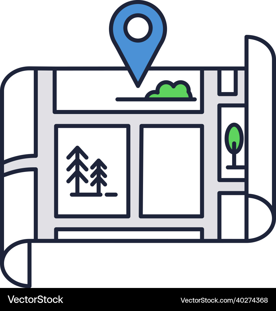 Trail map for adventure in mountain icon Vector Image