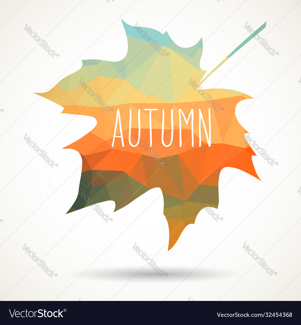 Triangular maple leaf Royalty Free Vector Image