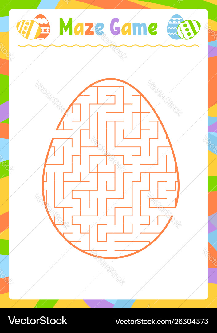 Color oval labyrinth kids worksheets activity Vector Image