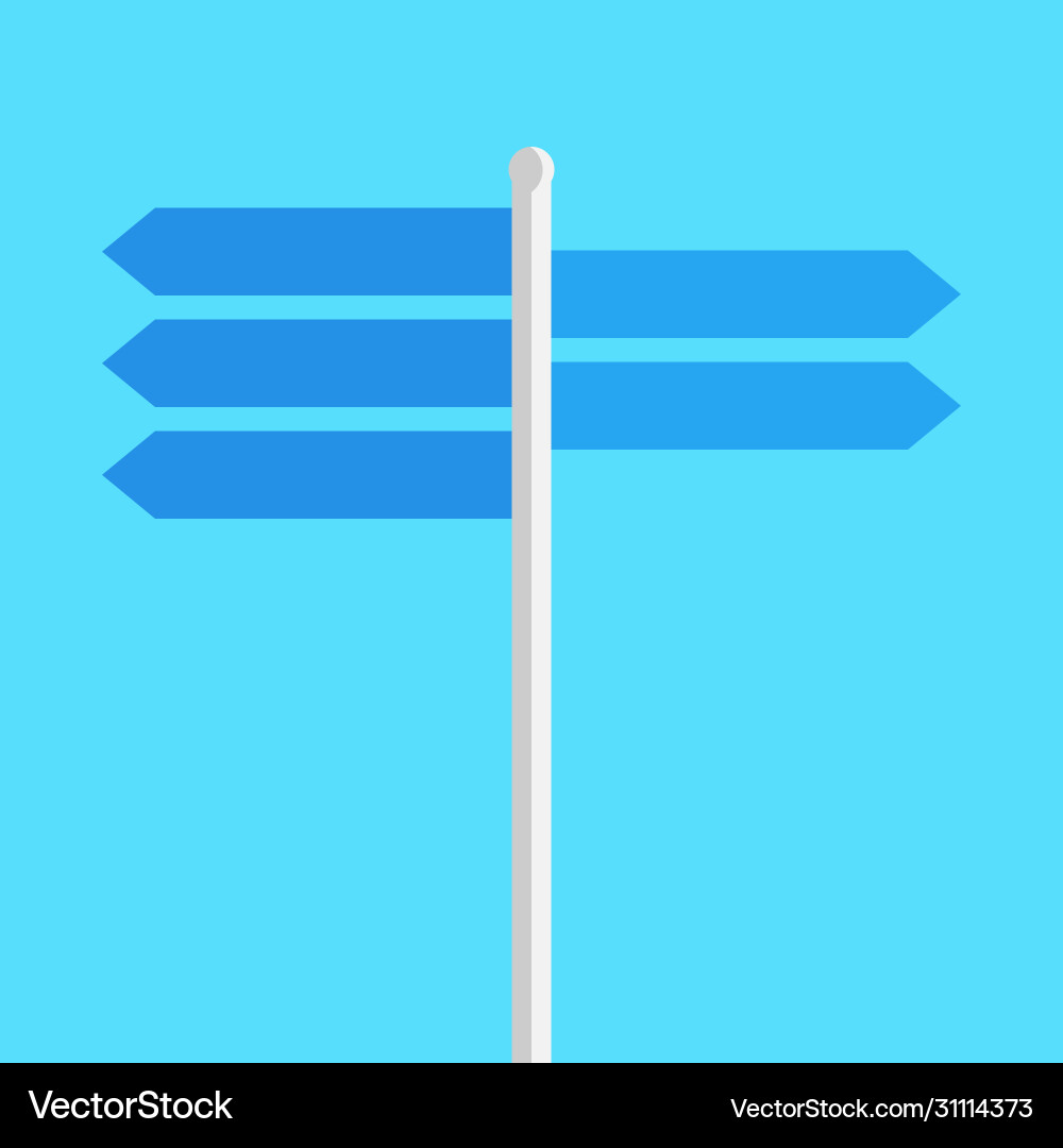 Directions sign on road blank plates Royalty Free Vector