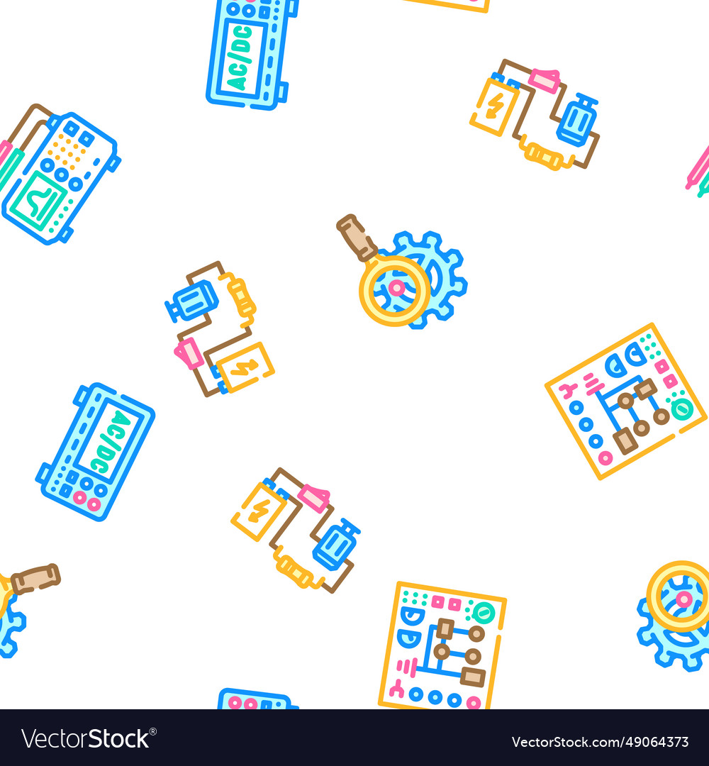 Engineering tool work equipment seamless Vector Image
