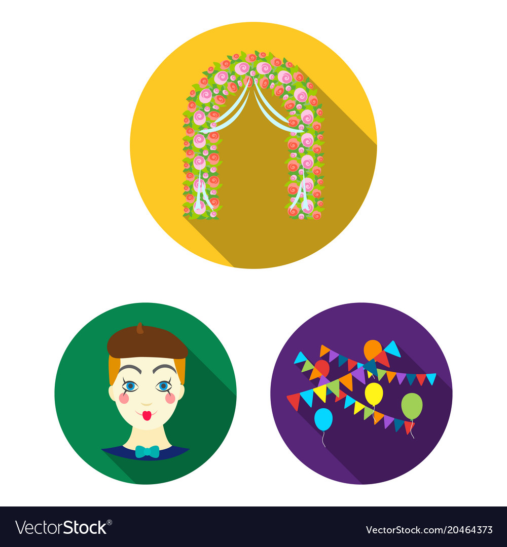 Event organisation flat icons in set collection Vector Image