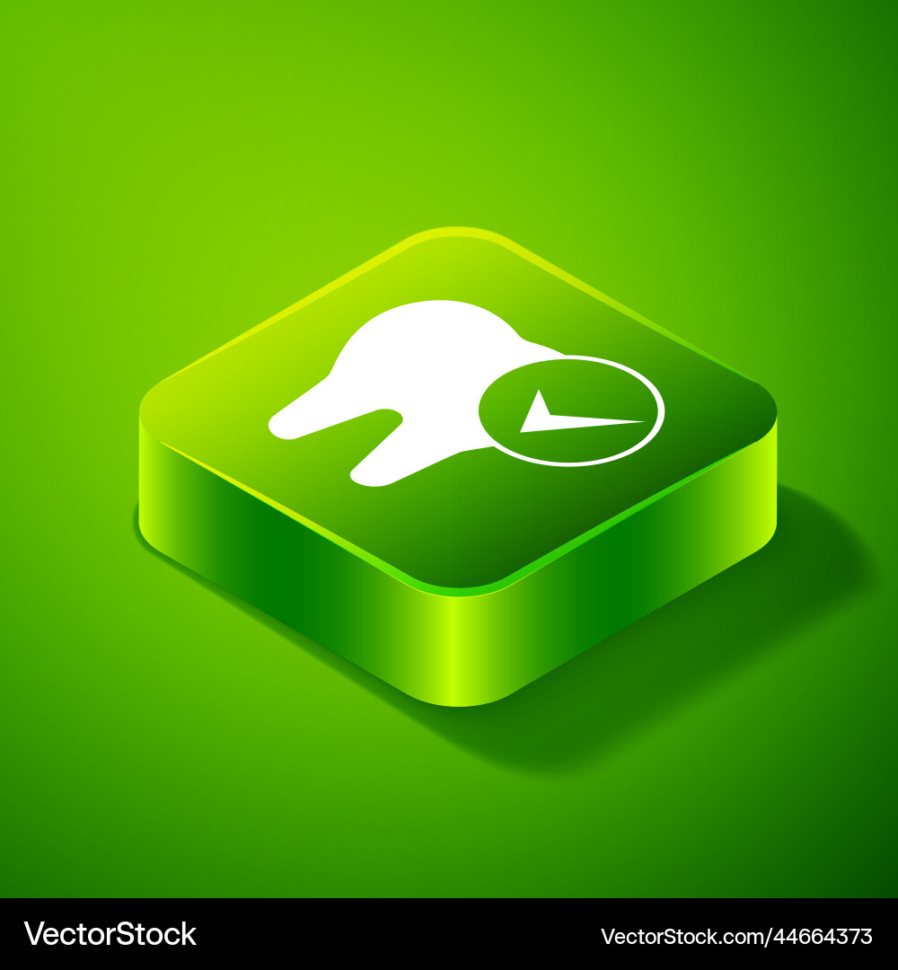 Isometric tooth icon isolated on green background Vector Image