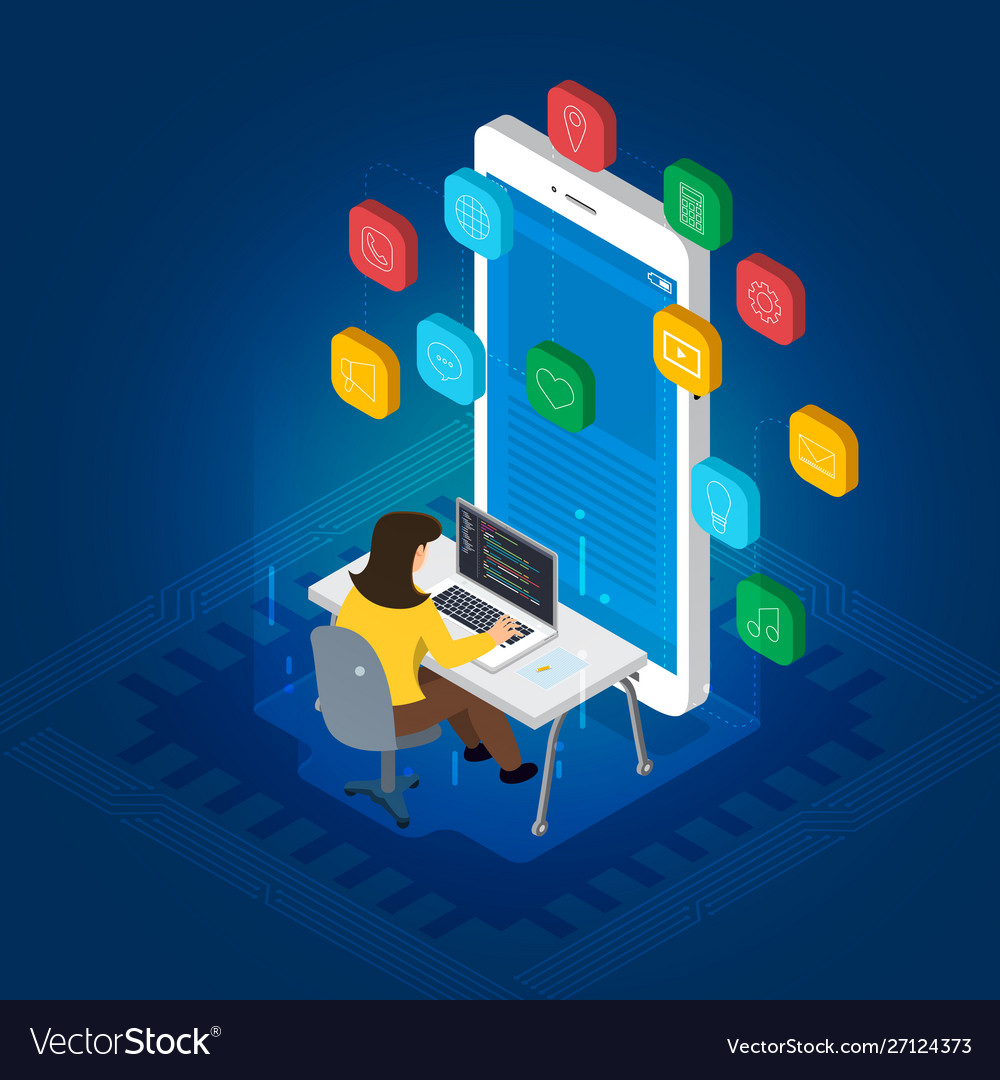 Mobile app development Royalty Free Vector Image