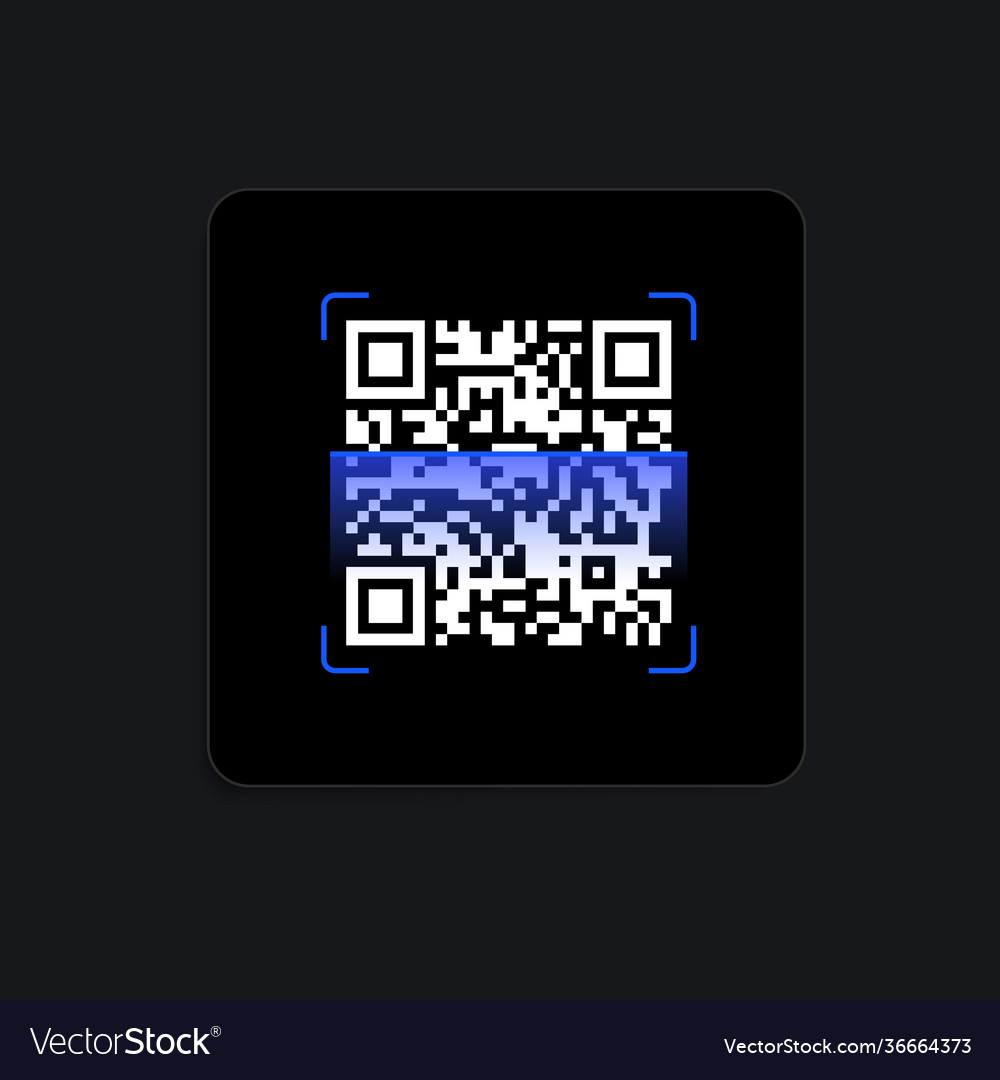 Qr code scanner digital widget Royalty Free Vector Image
