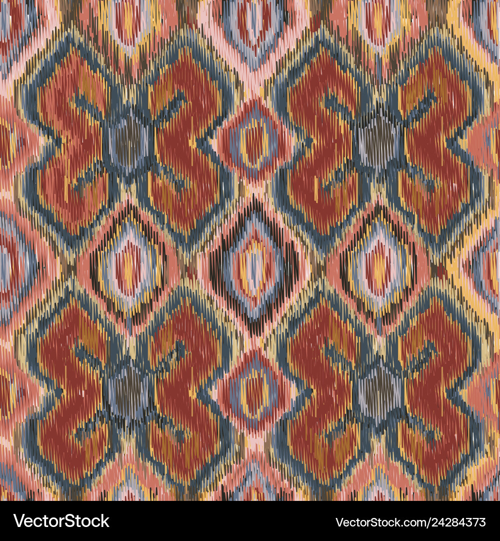 Seamless ikat pattern Royalty Free Vector Image