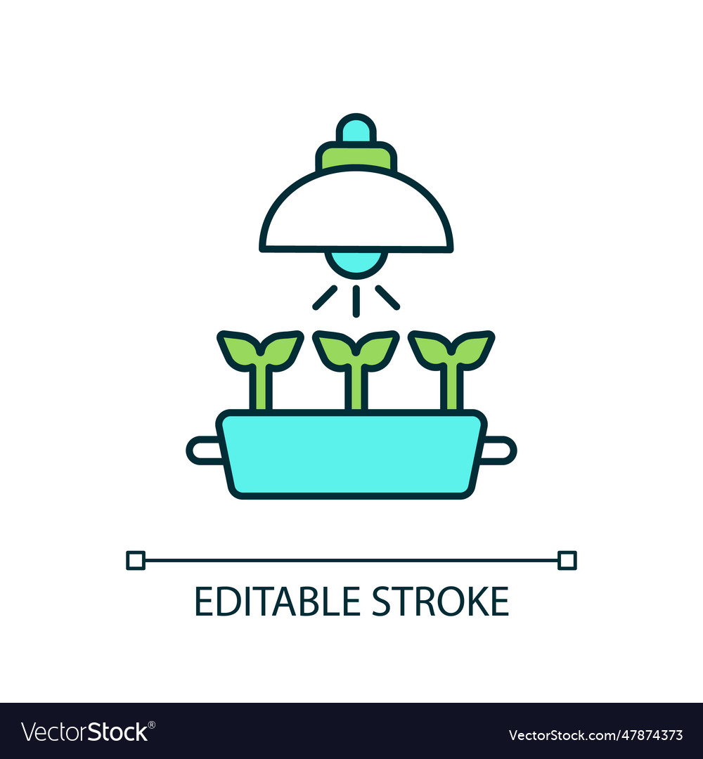 Thin line editable artificial lighting icon Vector Image