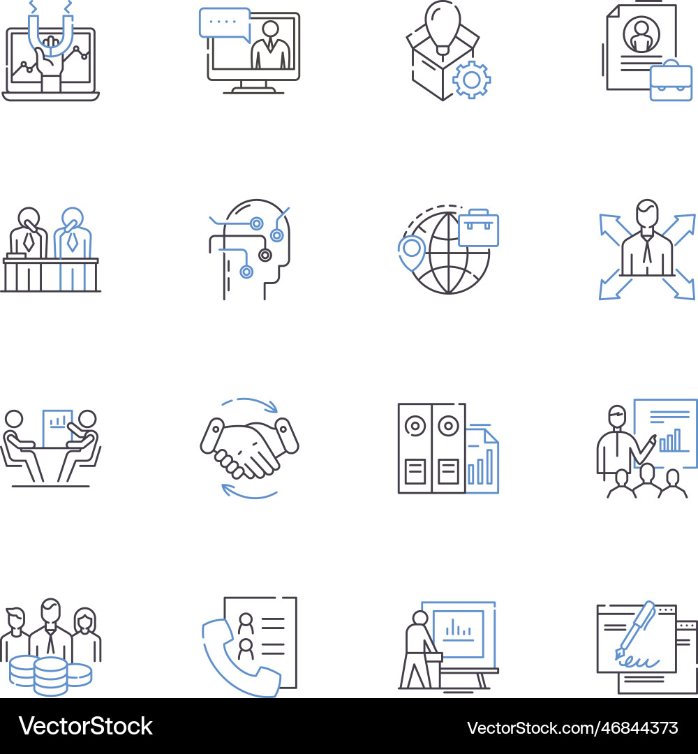 Trust line icons collection hsty integrity Vector Image