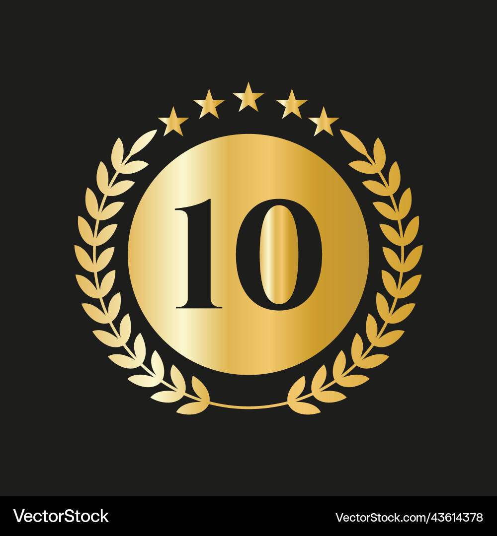 10th years anniversary celebration icon logo Vector Image