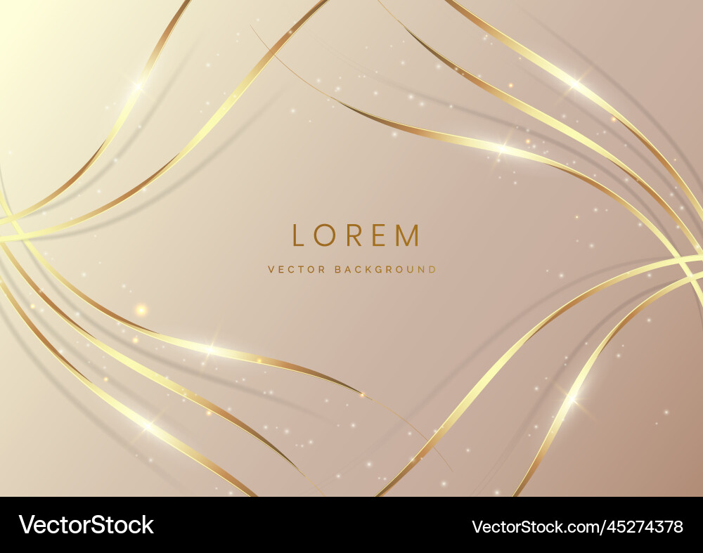 Abstract luxury background with gold lines curve Vector Image