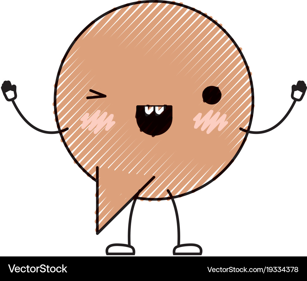 Animated kawaii circular dialogue speech with tail