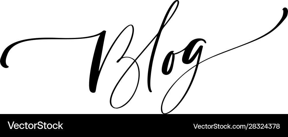 Blog calligraphy text concept for social Vector Image