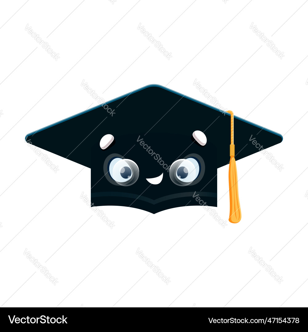 Cartoon student graduation cap school character Vector Image