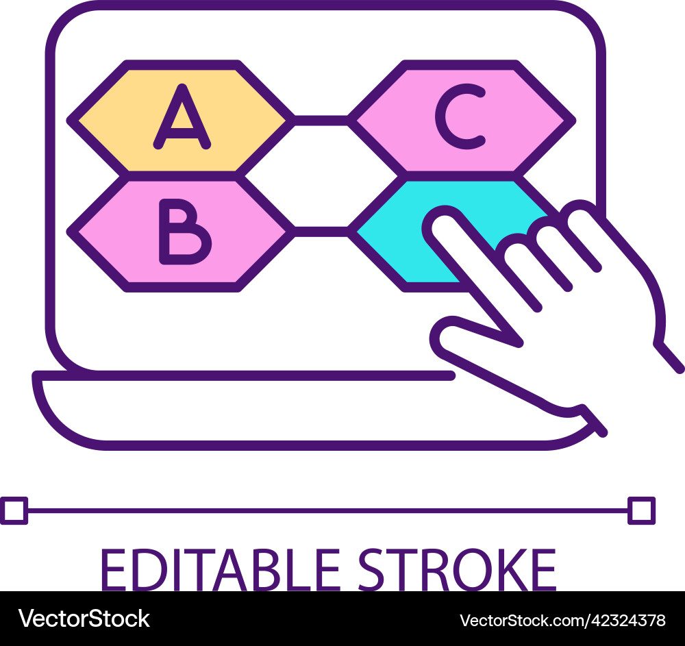 Choose answer solving test online rgb color icon Vector Image