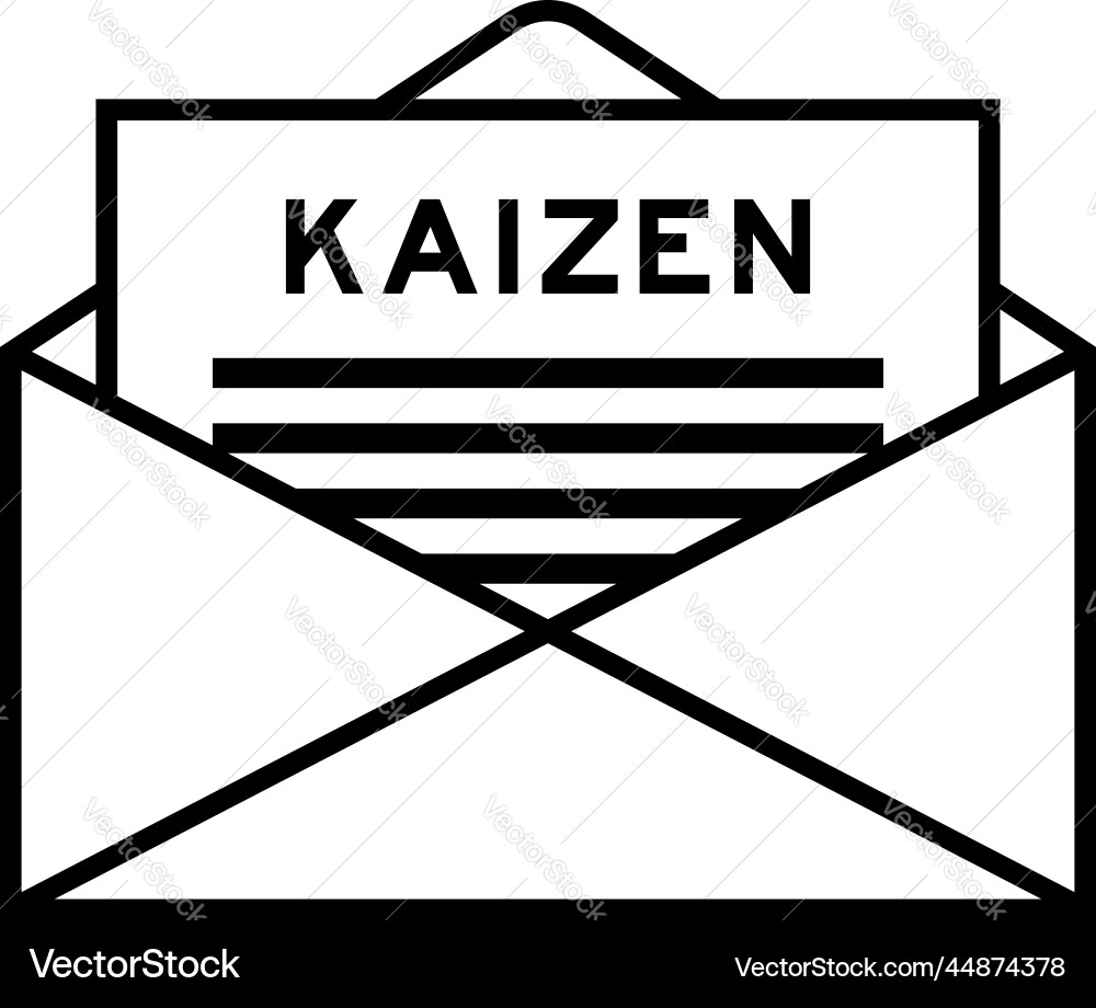 Envelope and letter sign with word kaizen Vector Image