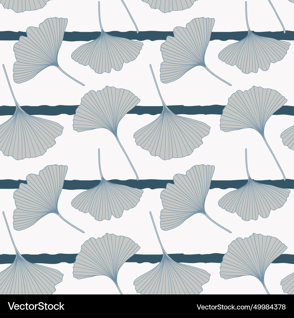 Floral ginkgo plant seamless pattern Royalty Free Vector