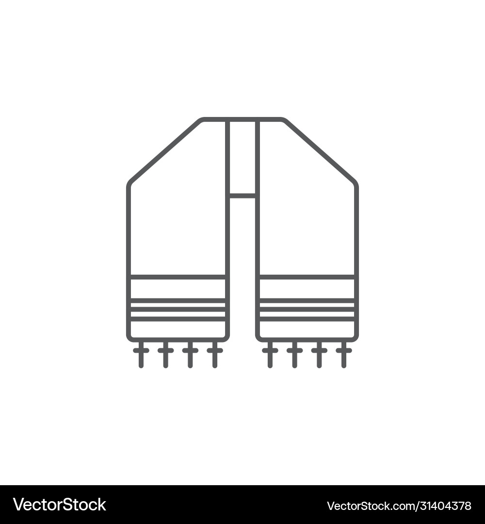 Hebrew tallit icon symbol isolated on white Vector Image