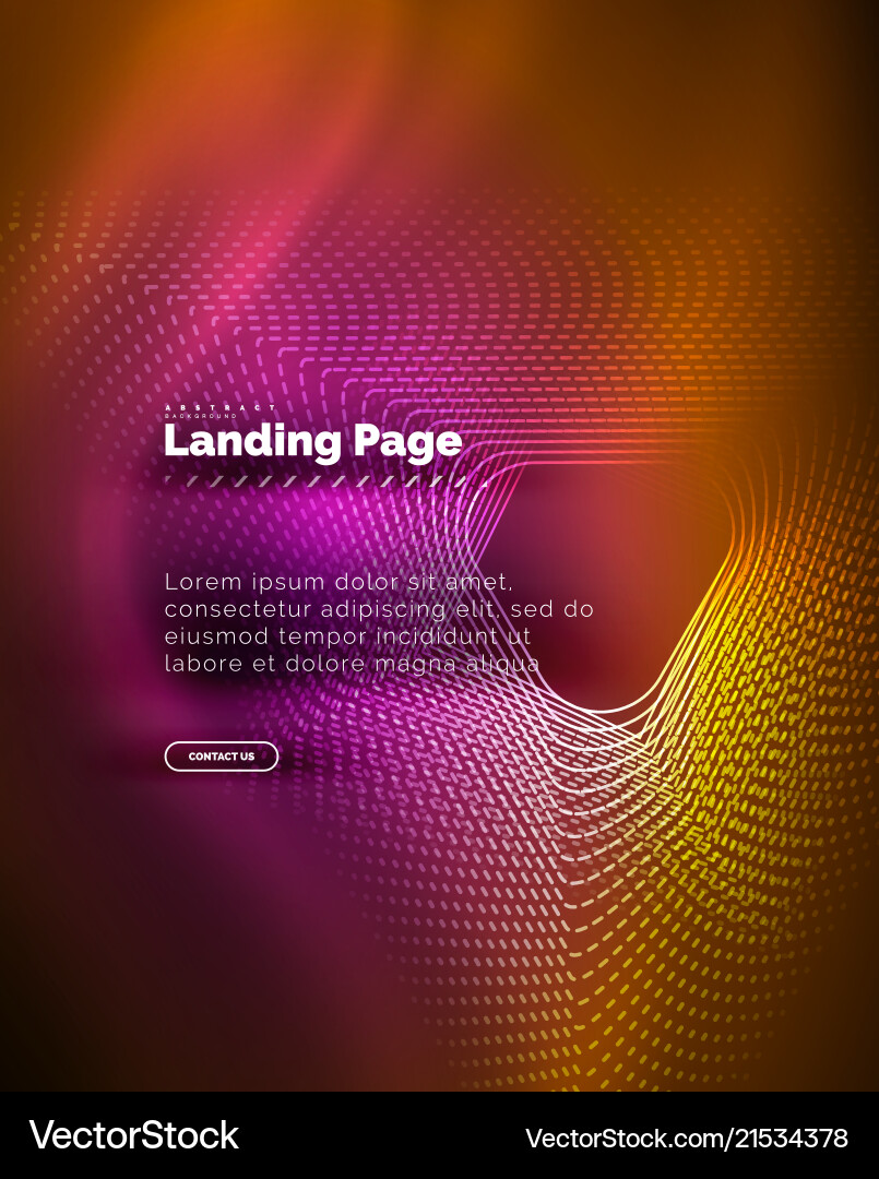 Neon glowing background for landing page Vector Image