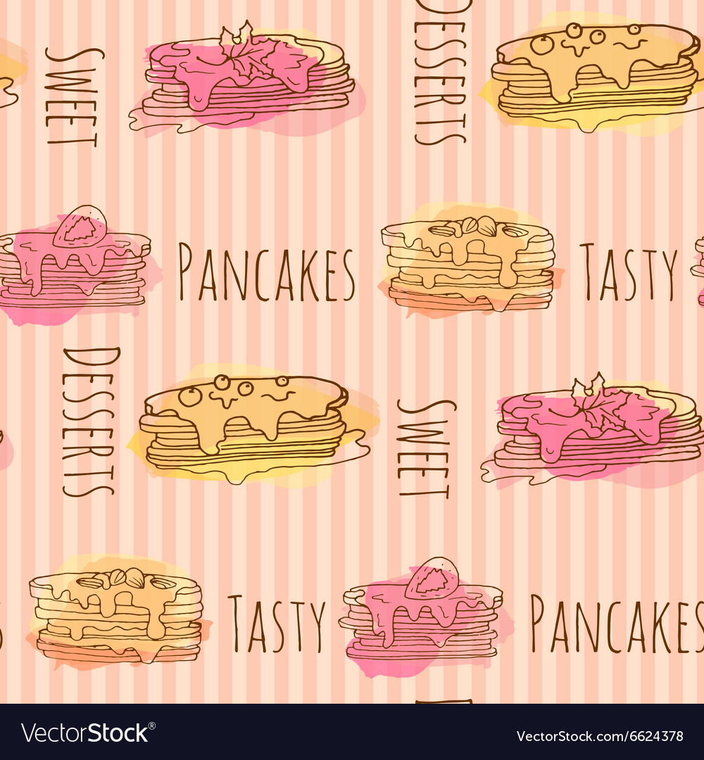 Pancake seamless pattern Royalty Free Vector Image
