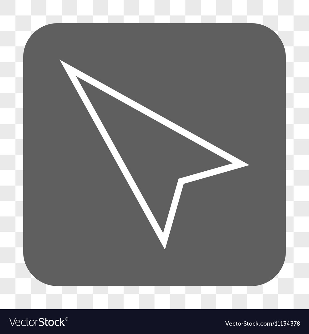 Pointer left up rounded square button Royalty Free Vector