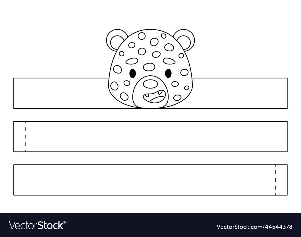 Printable cheetah paper crown diy cut party Vector Image