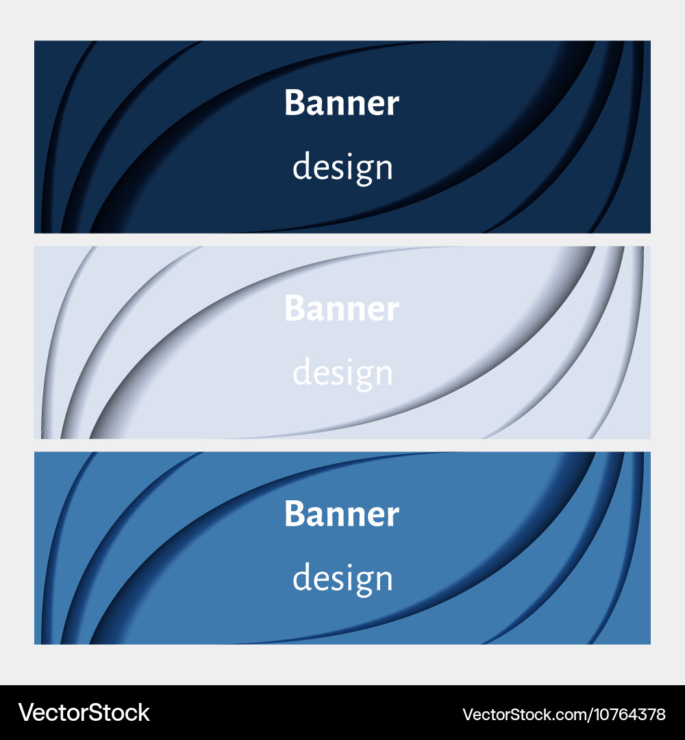Set of realistic abstract banners with shadows Vector Image
