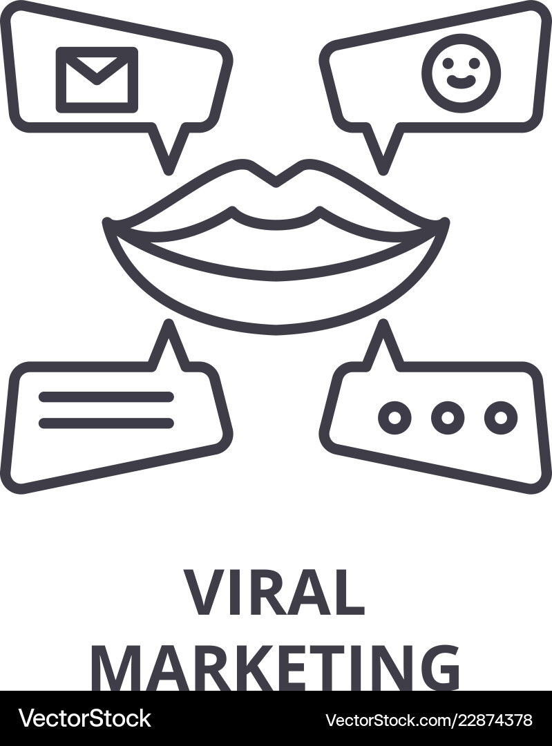 Viral marketing line icon concept Royalty Free Vector Image