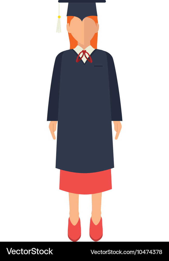 Woman academic graduation Royalty Free Vector Image