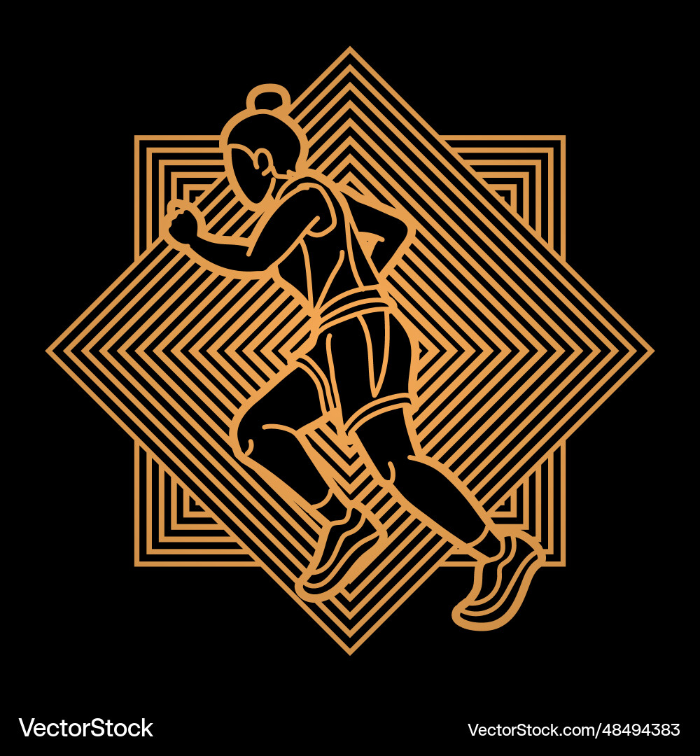 A woman start running action marathon runner Vector Image