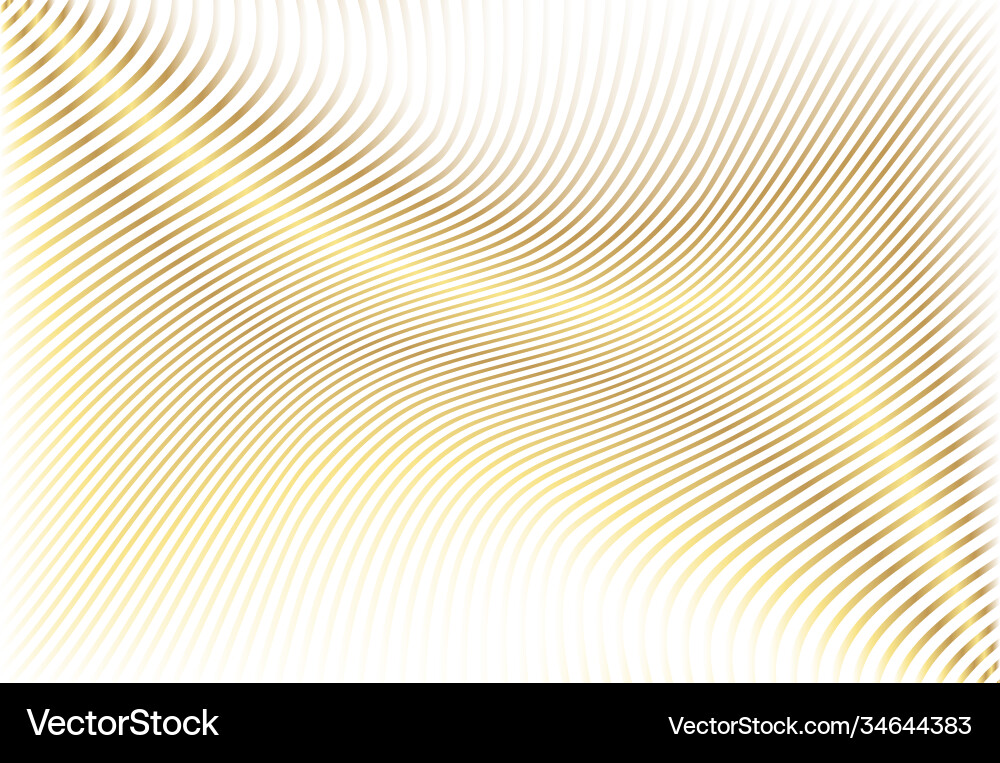 Abstract gold color warped diagonal striped Vector Image