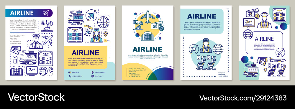 Airline brochure template layout air transport Vector Image